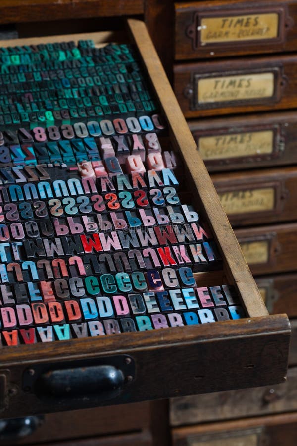 Metal Printing Press Letters Stock Image - Image of composing, font ...