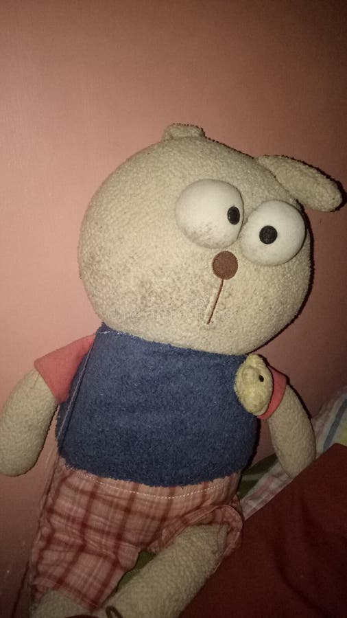 Vintage Rabbit Dolls Sitting on a Wooden Floor Stock Image - Image of ...