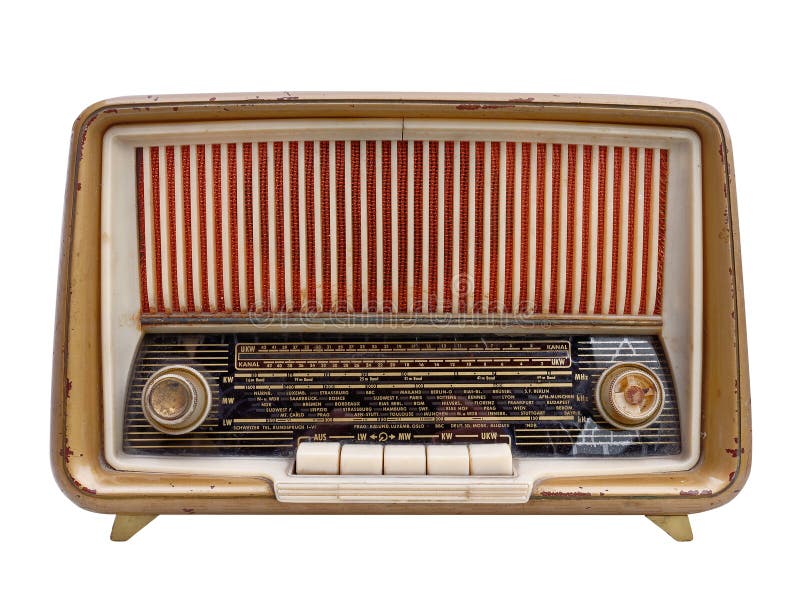 Old Vintage Radio Isolated on White Stock Photo - Image of antique ...