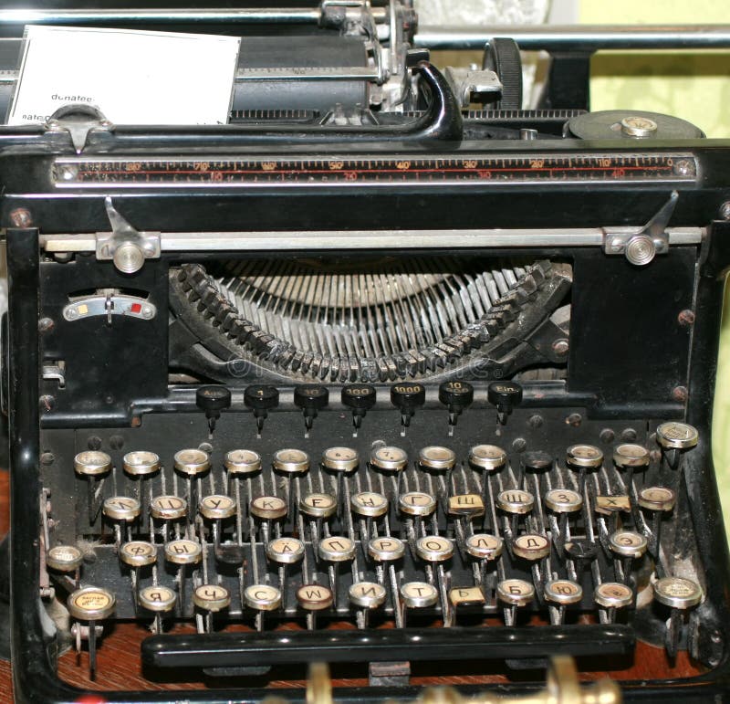 Old Vintage Rarity Printing Machine. Typing Black. Stock Photo - Image ...