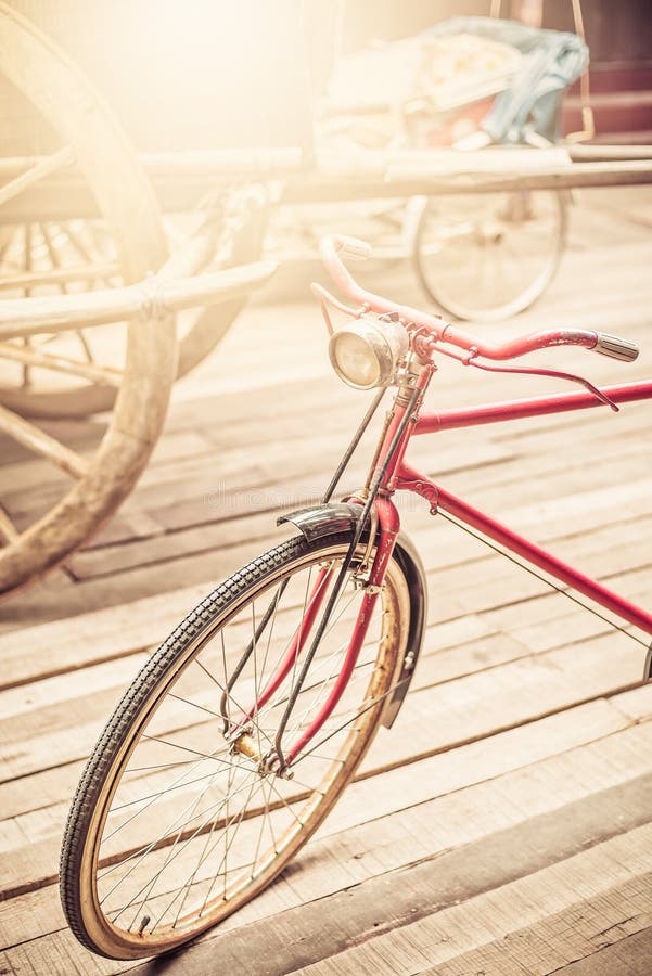 Old or Vintage red bicycle stock photo. Image of cycling - 73487056