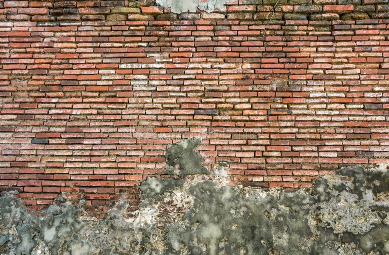 Old Vintage Red Brick Wall with Sprinkled White Plaster Stock Photo ...