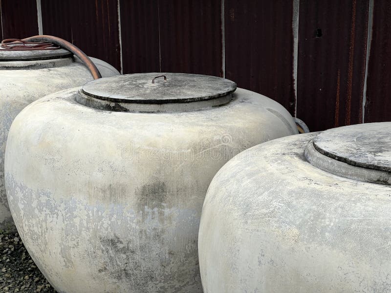 Old and Vintage Retro and Antique Water Cement Tank Stock Image - Image ...