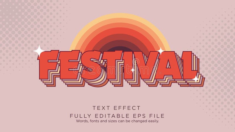 Old Vintage Retro Festival Text Effect Font Type Stock Illustration ...