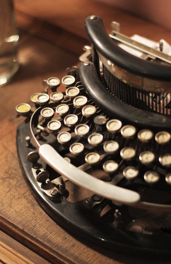 Old Vintage Retro Wooden Typewriter Stock Image - Image of nostalgia ...