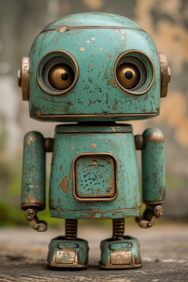 Old vintage robot stock illustration. Illustration of blue - 307421473