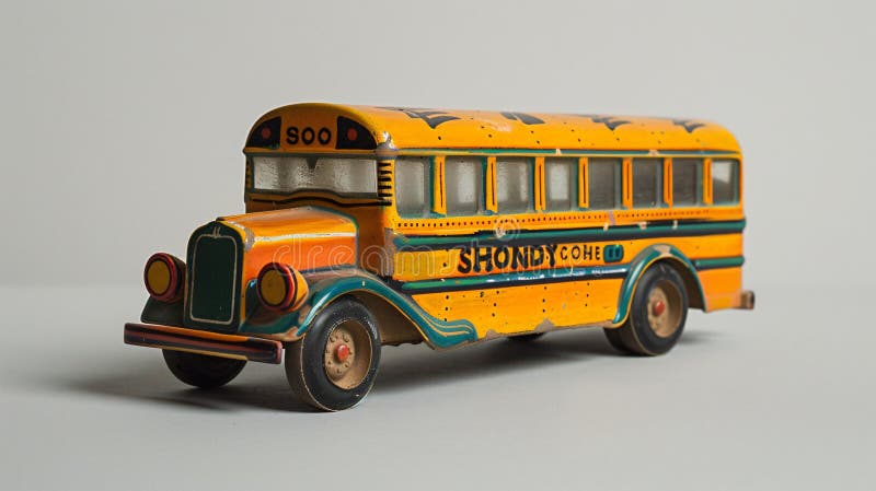 An Old Vintage School Bus on White Background Stock Image - Image of ...
