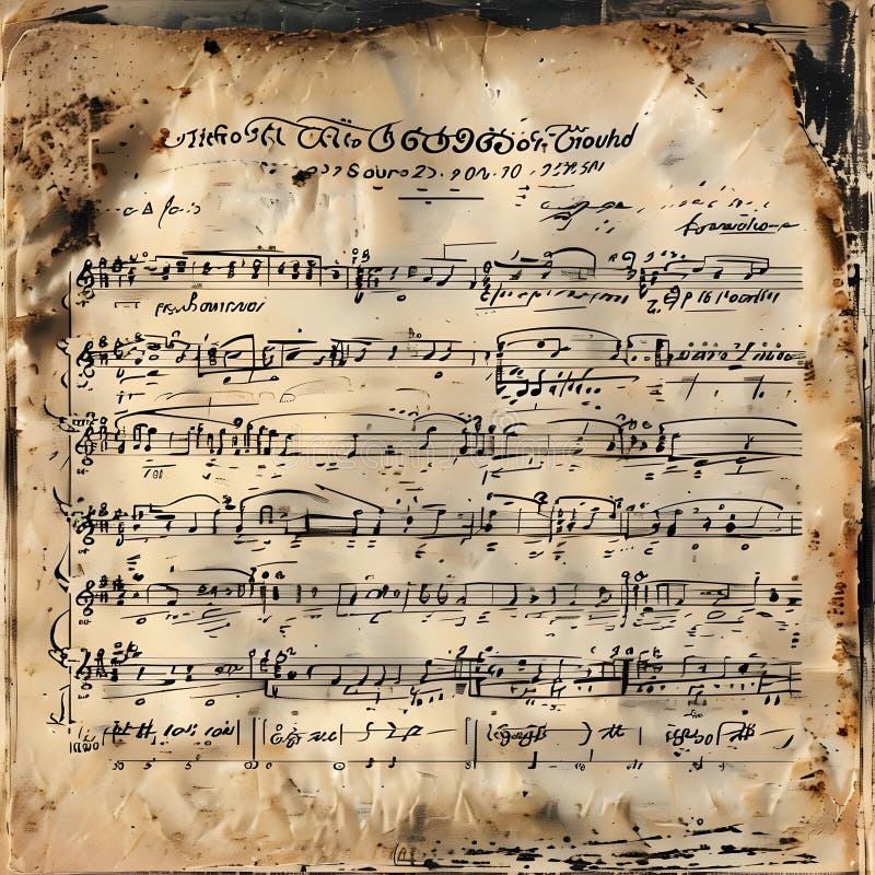 An Old Vintage Score, on Which Musical Notes and Musical Symbols are ...