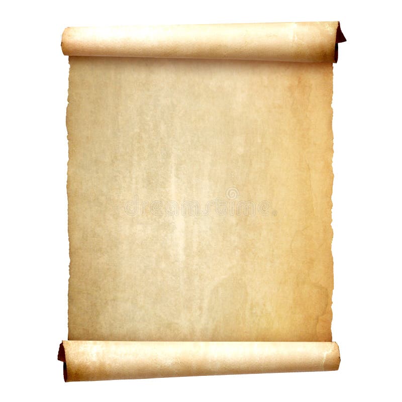 Old Vintage Scroll Isolated On White Background Stock Images - Image ...