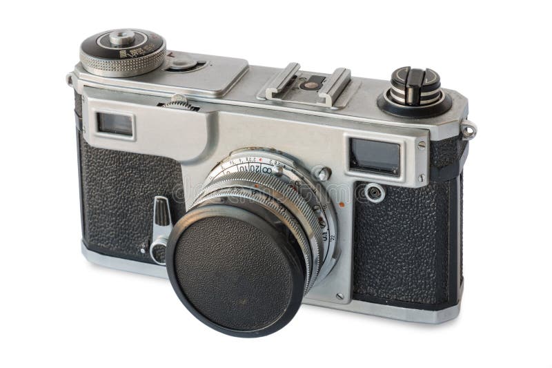 Old Vintage Silver and Black Camera Stock Photo - Image of background ...