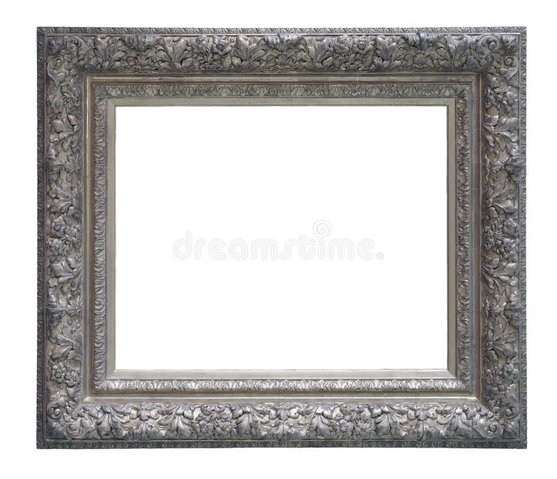 Old vintage silver frame stock image. Image of style - 350474933