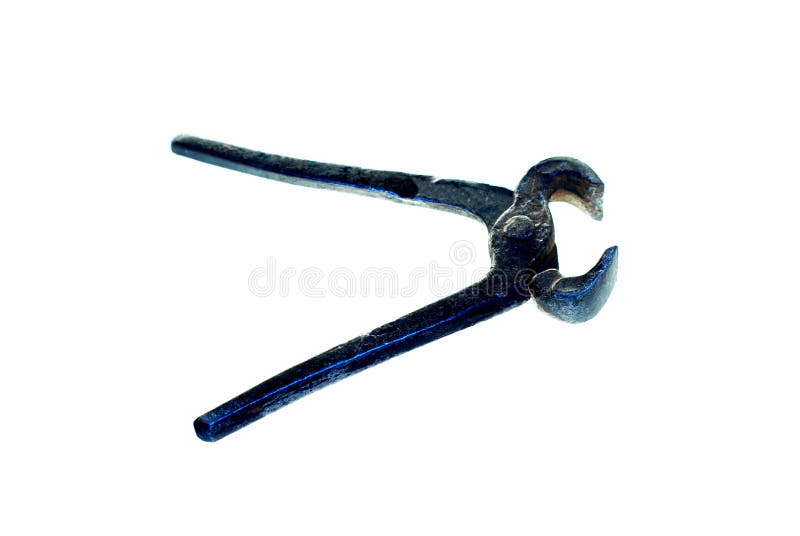 Old vintage steel pincer stock photo. Image of isolated - 4723250