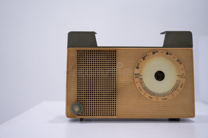 Old Vintage Style Transistor Radio on White Background Stock Image ...