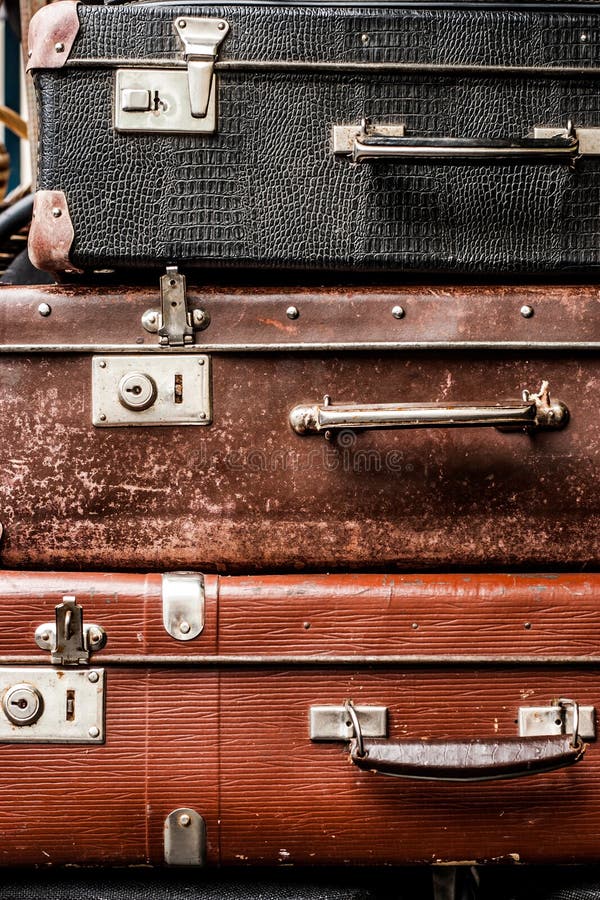 Old vintage suitcases stock photo. Image of second, baggage - 59521046