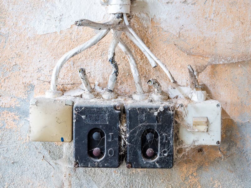Old Vintage Switch on a Wall Stock Image - Image of electricity, power ...