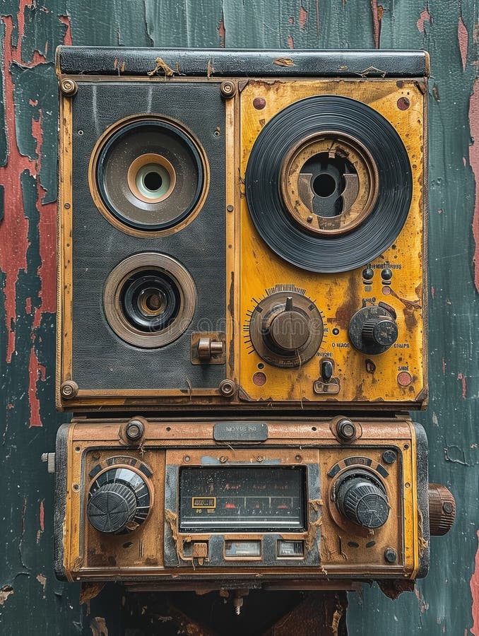 Old vintage tape recorder stock illustration. Illustration of ...