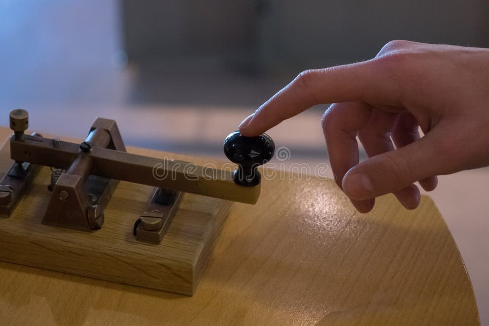 The Old and Vintage Telegraph Key and Operator S Hand , Morse Sy Stock ...