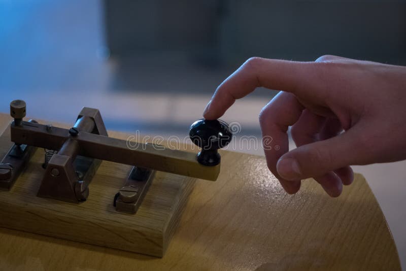 The Old and Vintage Telegraph Key and Operator S Hand , Morse Sy Stock ...