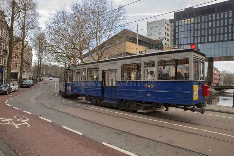 Old Vintage Tram at Amsterdam the Netherlands 27-12-2022 Editorial ...