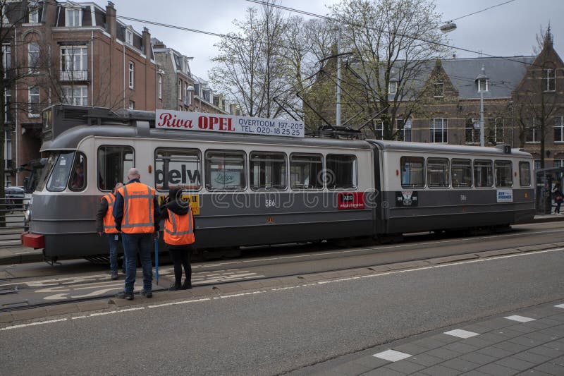 Old Vintage Tram 2 at Amsterdam the Netherlands 29-3-2023 Editorial ...