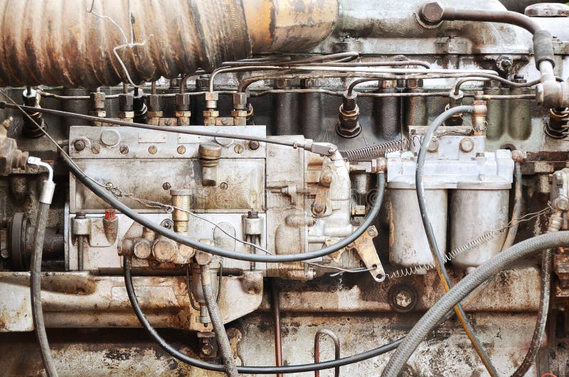 Old vintage truck engine stock image. Image of classic - 98296799