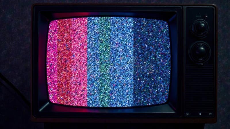 Old Vintage TV with Colorful Glitch Screen Stock Photo - Image of ...