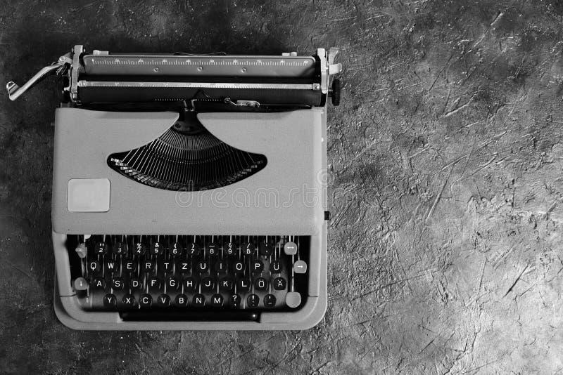 Old, Vintage, Typewriter in Black and White Image. the View from the ...