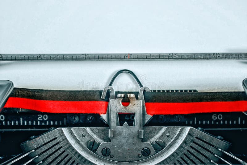 Old Vintage Typewriter, Blank Sheet of Paper Inserted for Printing ...