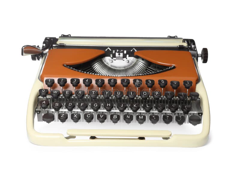 Old Vintage Typewriter Machine on White Stock Image - Image of document ...