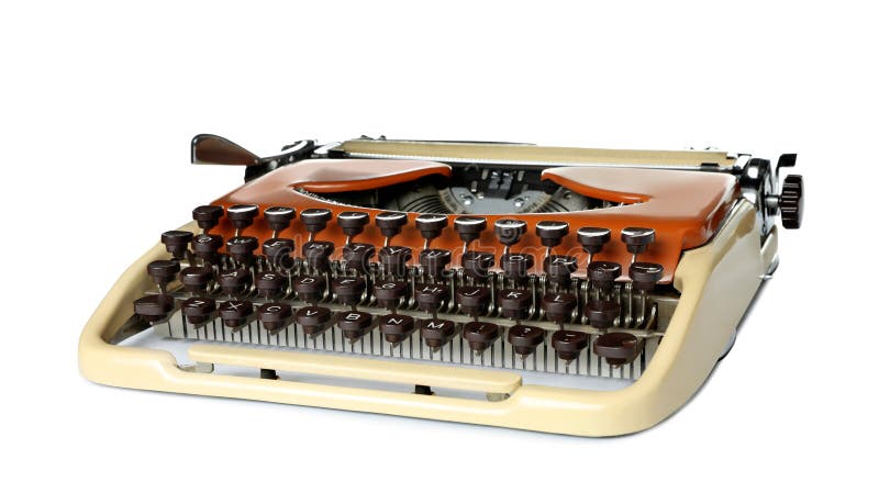 Old Vintage Typewriter Machine Isolated on White Stock Photo - Image of ...