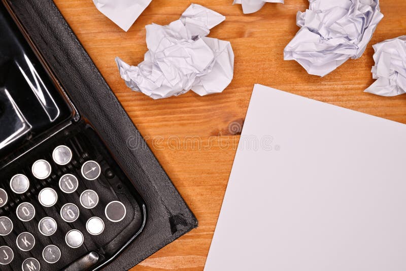 Old Vintage Typewriter and Paper As Copy Space Stock Photo - Image of ...