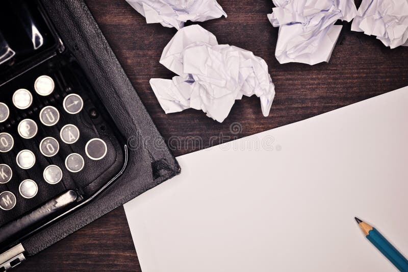 Old Vintage Typewriter and Paper As Copy Space Stock Photo - Image of ...