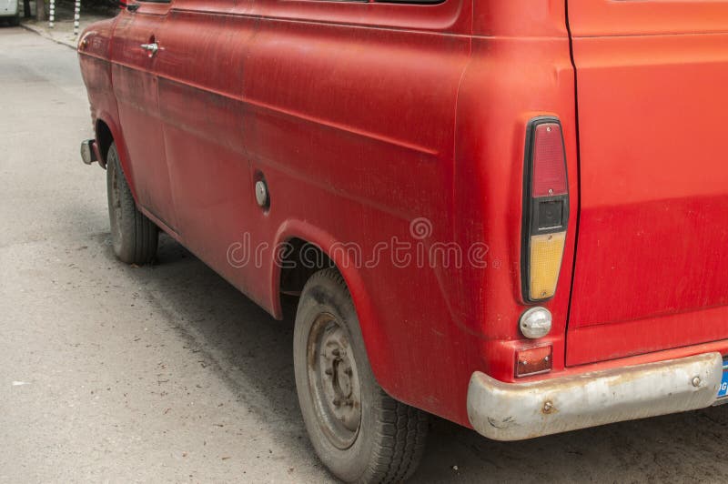 Old vintage van closeup stock photo. Image of rear, vehicle - 165319666
