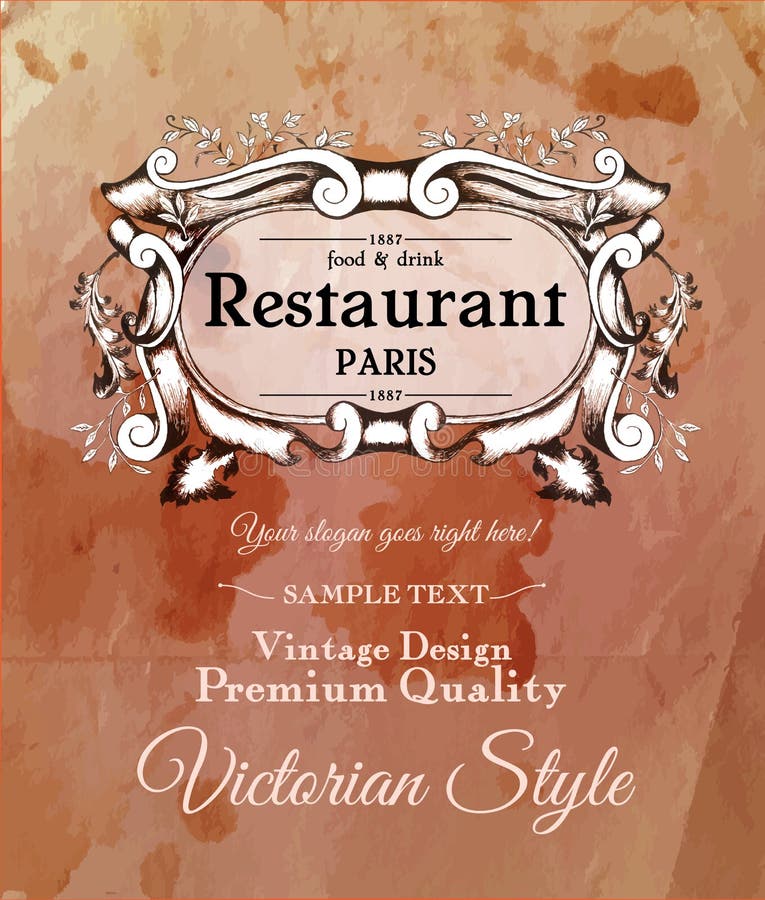 Old Vintage Victorian Label for Menu of Stock Vector - Illustration of ...