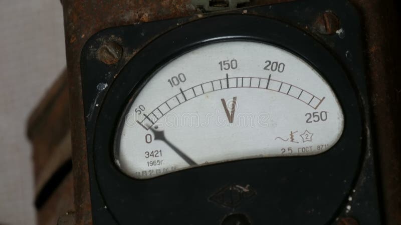 Old Vintage Voltmeter that Shows Voltage Stock Footage - Video of black ...