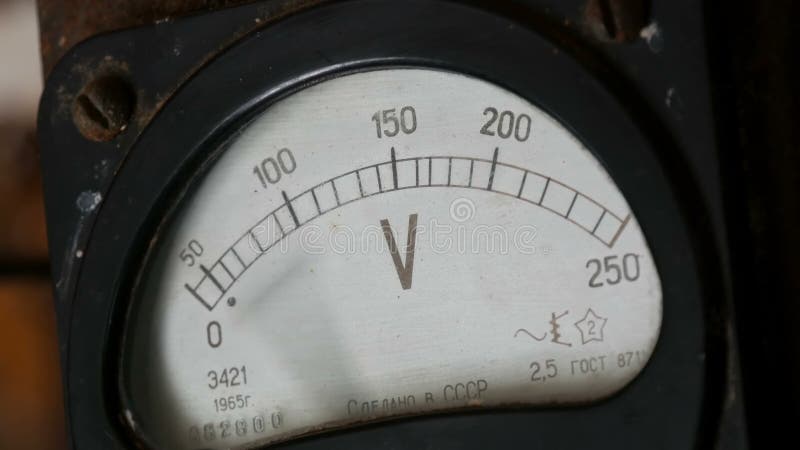 Old Vintage Voltmeter that Shows Voltage Stock Footage - Video of black ...
