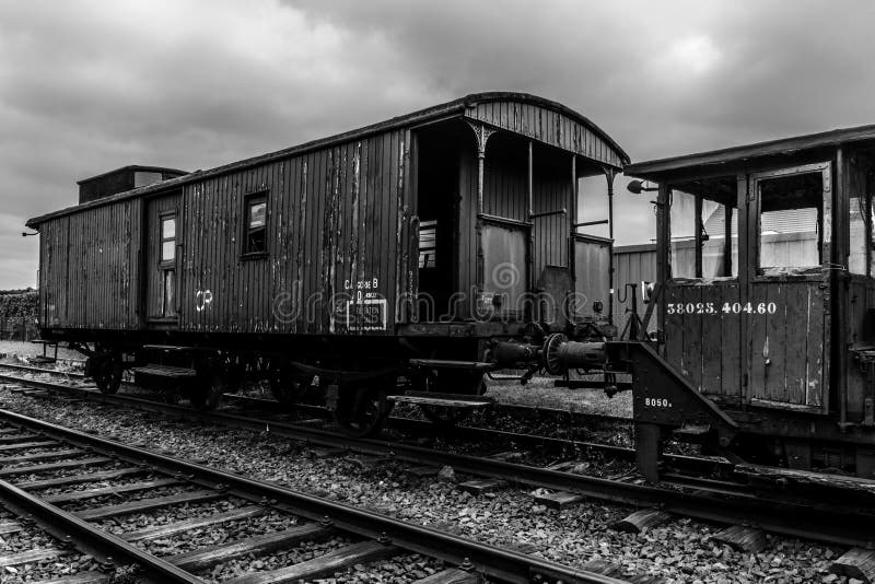 Old Vintage Wagon on the Tracks Stock Image - Image of train, nostalgia ...