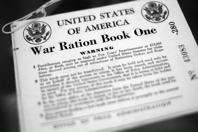 Old Vintage War Ration Book Booklet for WWII World War Two Stock Image ...