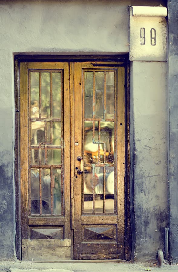 The Old Vintage Wooden Doors Stock Image - Image of gate, knocker: 61038155