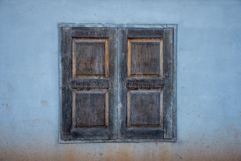 Old Vintage Wooden Window Frame on Dirty Wall Stock Photo - Image of ...