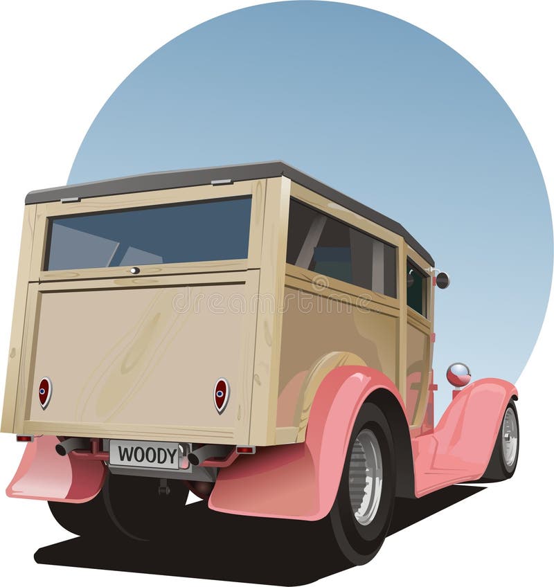 Old Vintage Woody Panel Van Stock Vector - Illustration of vehicle ...