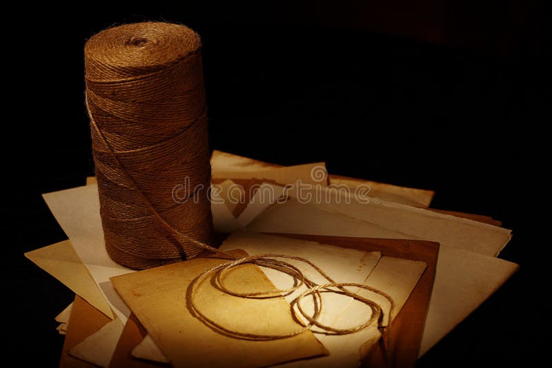 Old Vintage Yellowed Paper Writing Papers Stock Image - Image of blank ...