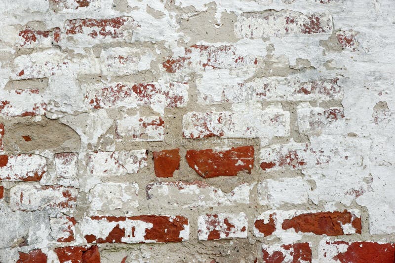 Old Vinyage Red Brick Wall with Sprinkled White Plaster Texture Stock ...