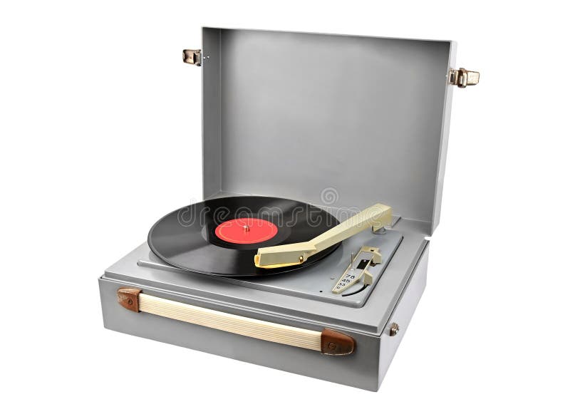 Old Vinyl Player with Plate Stock Image - Image of apparatus, media ...