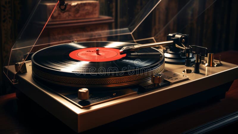 Old vinyl record player stock illustration. Illustration of vintage ...
