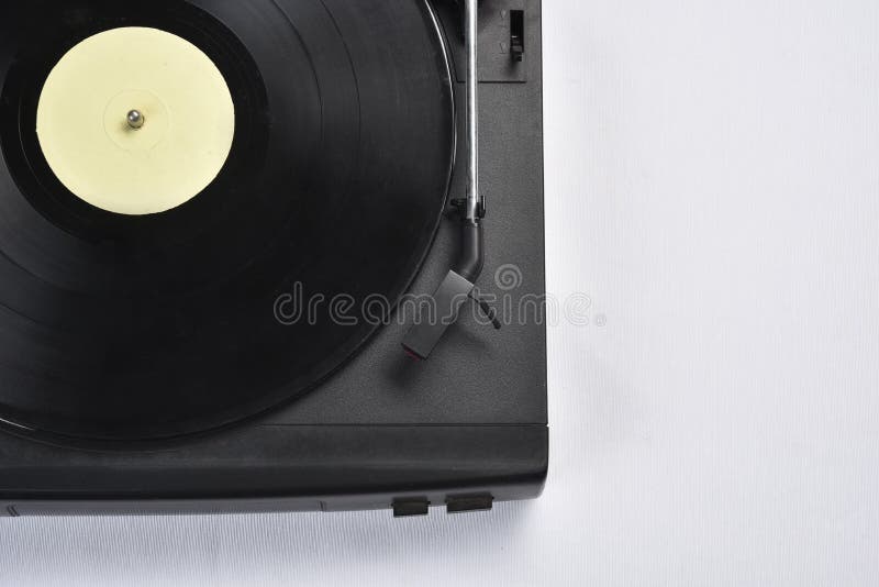 Old Vinyl Record Player on White Background Stock Photo - Image of play ...