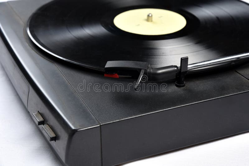 Old Vinyl Record Player on White Background Stock Image - Image of ...