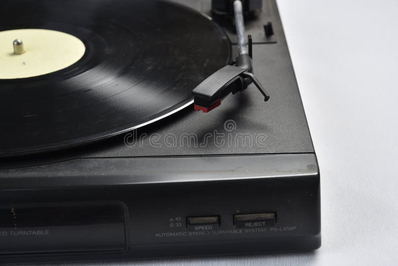 Old Vinyl Record Player on White Background Stock Photo - Image of ...