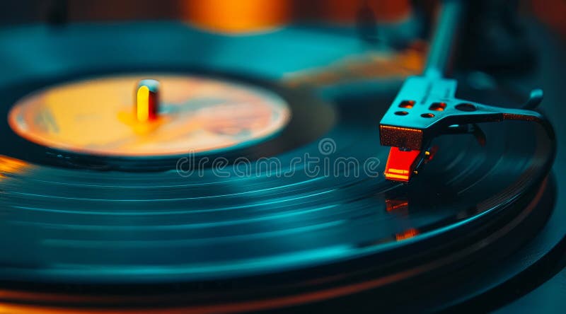 Old Vinyl Record Playing. Concept of Old Nostalgic Music or a Broken ...