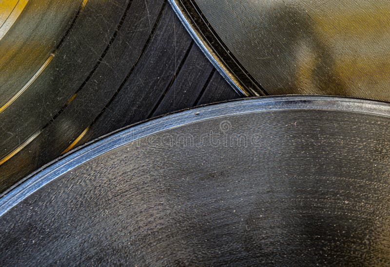 Old Vinyl Records Musical Background Texture Close-up Stock Image ...